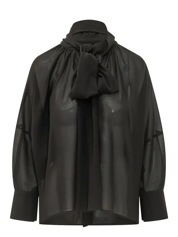 LE SULLY STUDIO Scarf Detail Shirt - Nero