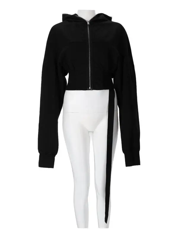 Rick Owens Cropped Hoodie - Black