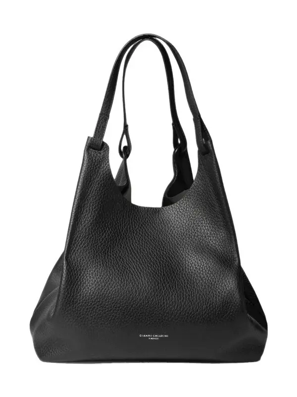 GIANNI CHIARINI Grained Leather Shoulder Bag - Black