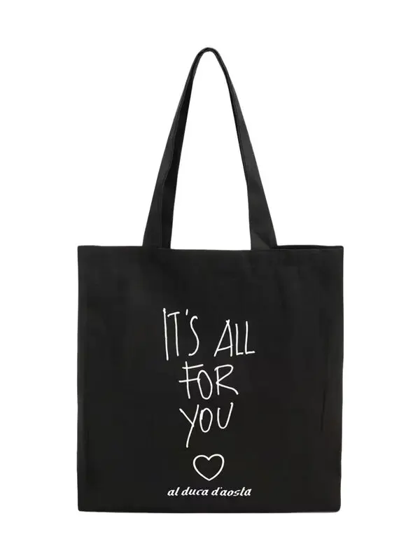 AL DUCA D’AOSTA 1902 Slogan-print Tote Bag - Black