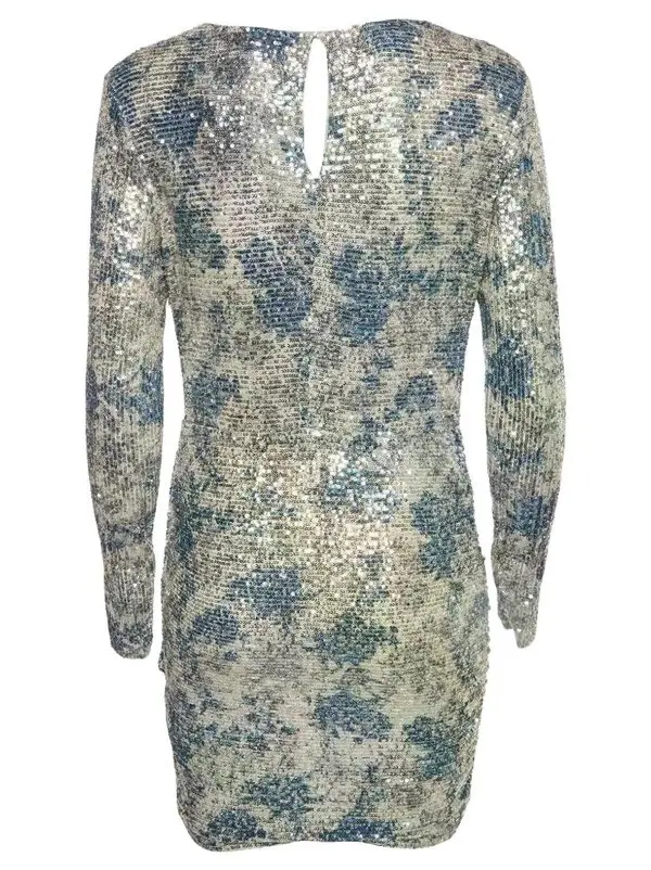 Maje Raquine Floral-print Mini Dress - Silver