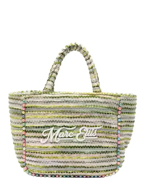 MARC ELLIS Buby S Bead-embellished Striped Tote Bag - Neutrals
