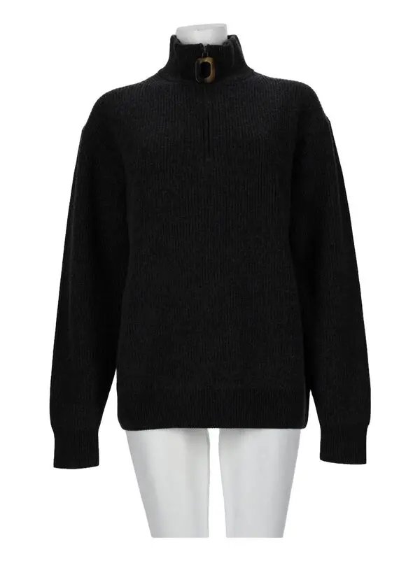 JW Anderson Wool And Organic Cotton Quarter Zip Sweater - Silver