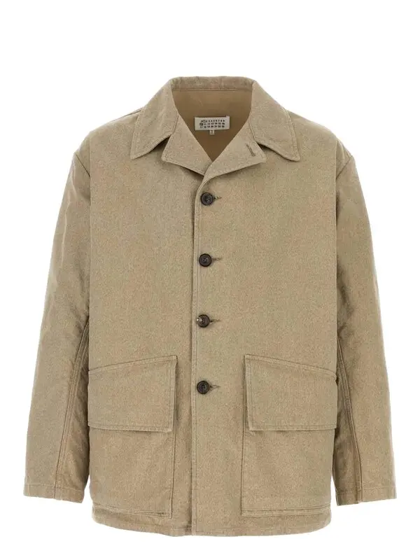 MAISON MARGIELA Melange Cappuccino Cotton Blazer - Brown