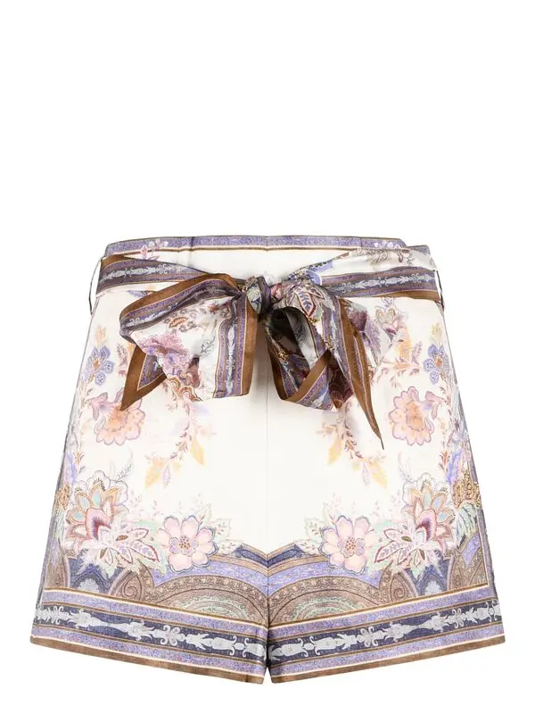 Zimmermann Luna Linen Shorts - Cream