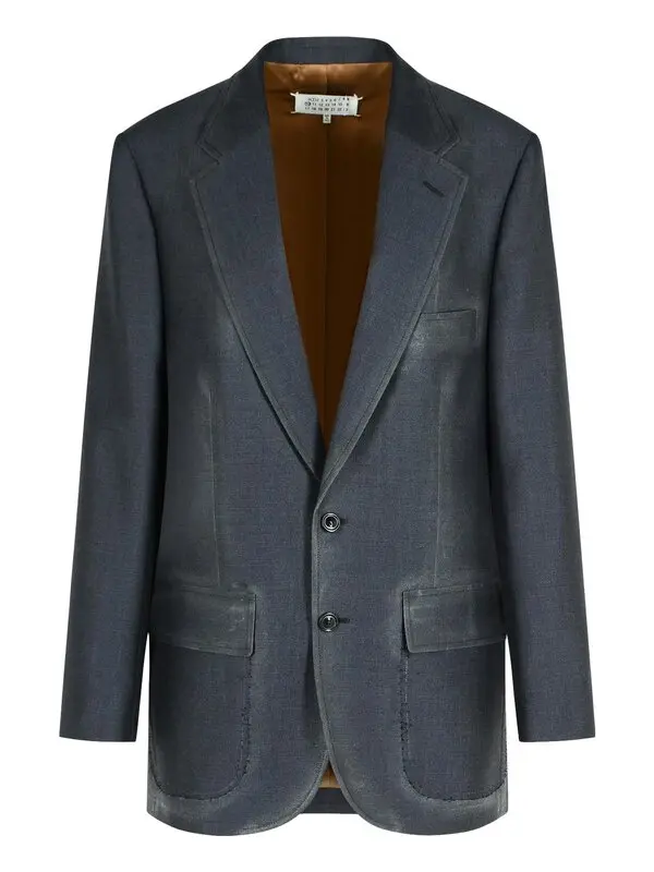 MAISON MARGIELA Wool Blend Blazer - Gray