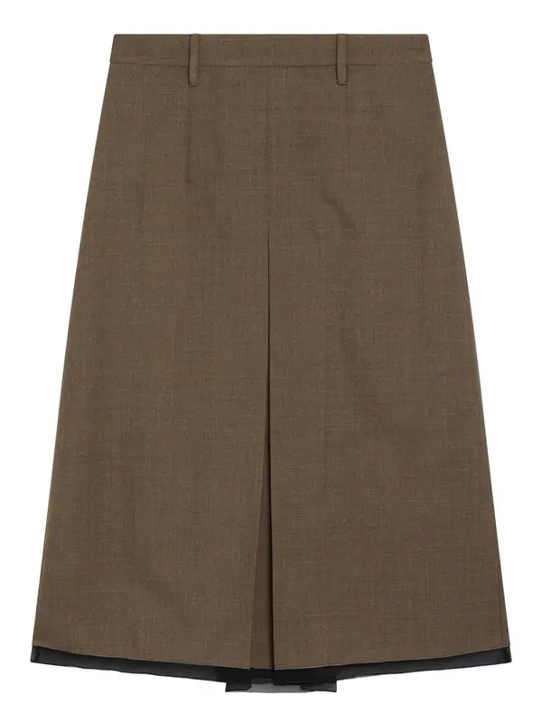 Prada Tobacco-colored Wool Skirt - Brown