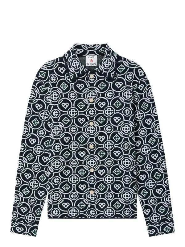 Casablanca Dark Icon Monogram Long Sleeve Shirt - Green