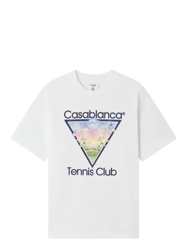 Casablanca Tennis Club Icon Short Sleeve T-shirt - White
