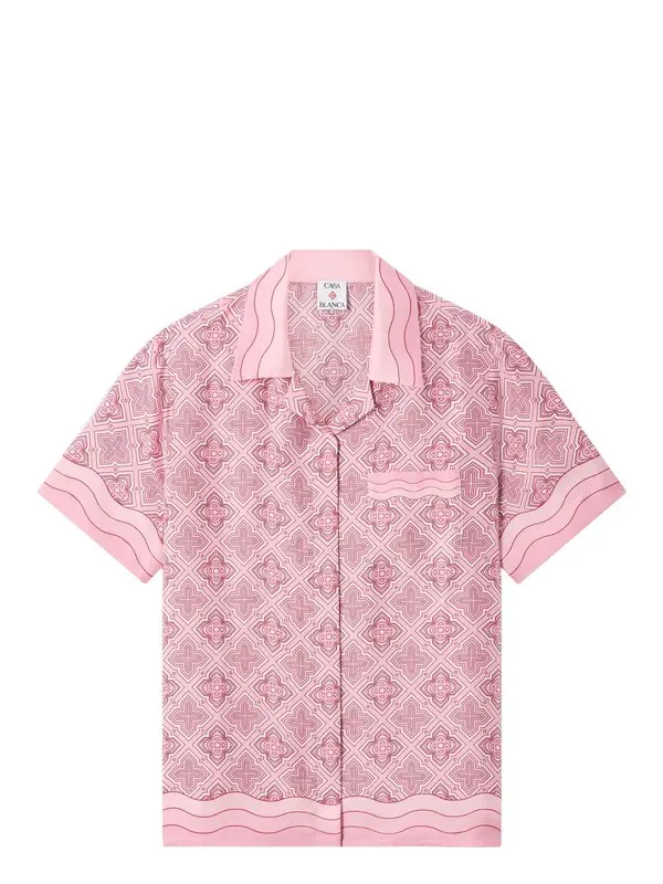 Casablanca Radiating Monogram Silk Shirt - Pink