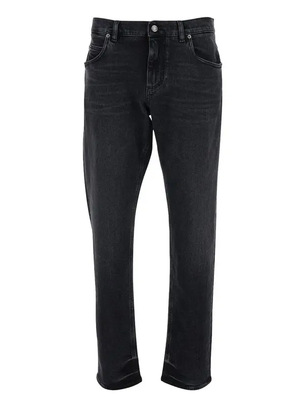 Dolce & Gabbana Jeans With Logo Patch On The Rear And Belt Loops In Denim - Black