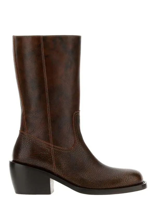 Dries Van Noten Leather Boots - Brown