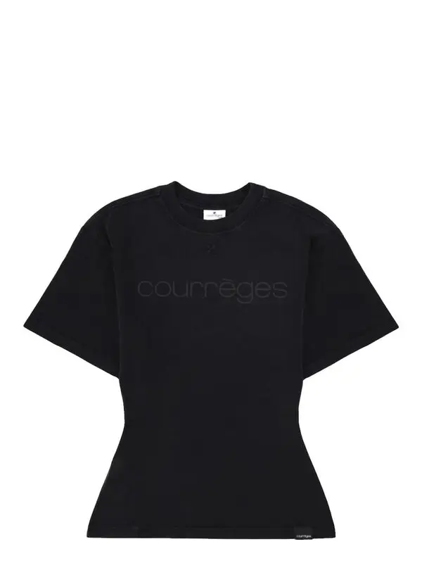COURREGES Logo T-shirt - Black