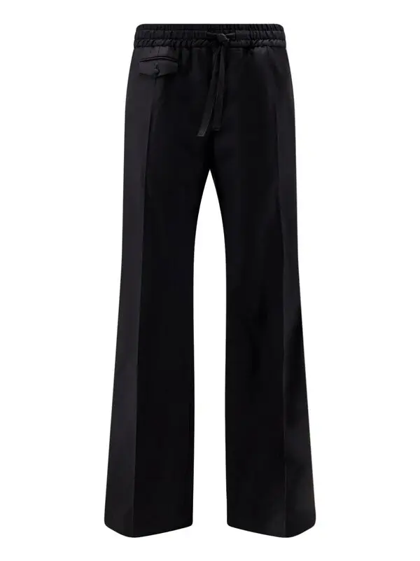 Dolce & Gabbana Virgin Wool Wide Leg Trousers - Multicolor