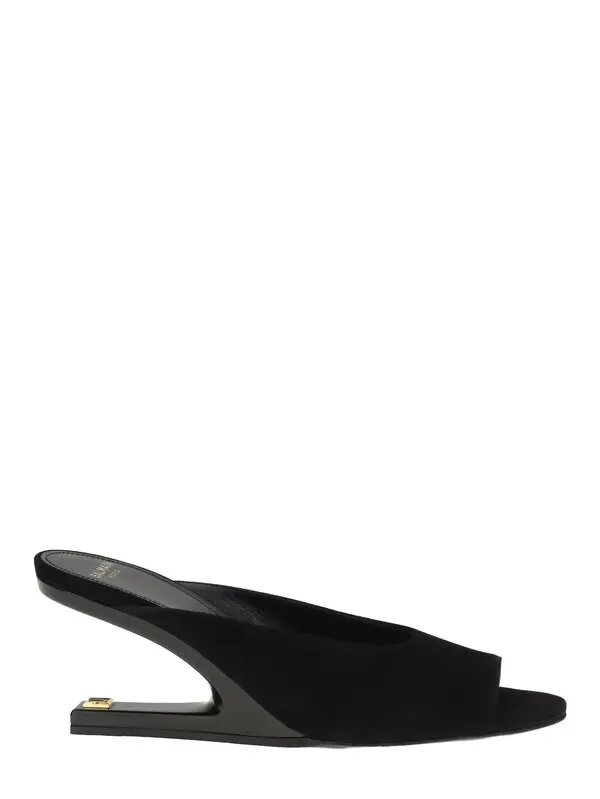 Balmain Suede Open-toe Mules - Black