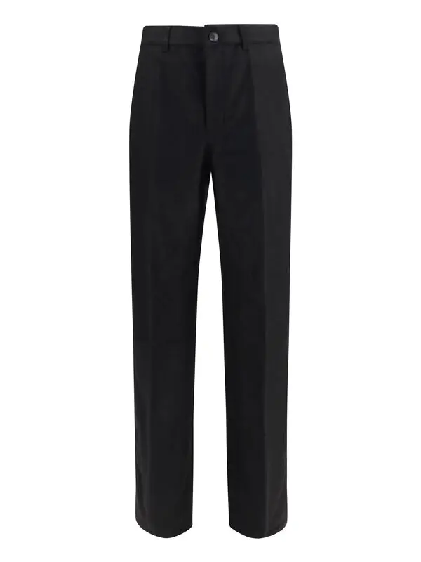 Rick Owens Ramie And Cotton Blend Wide-leg Work Pants - Black