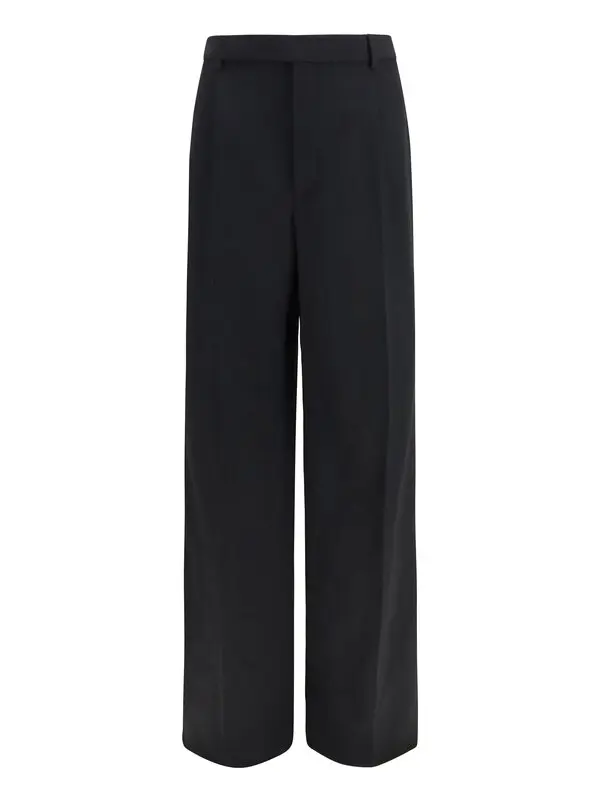 Saint Laurent Fluid Grain De Poudre Pants - Black