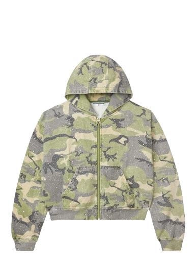 VALE FOREVER Crystal Zip Up Work Jacket - Camo