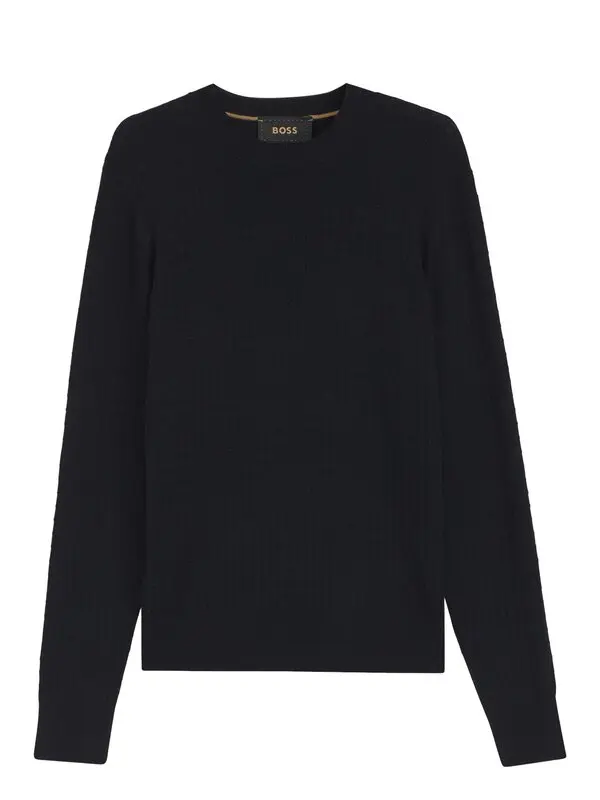 BOSS Silk-knit Sweater - Dark Blue