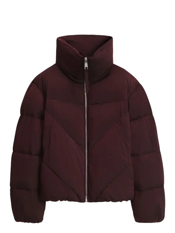 BOSS Quilted Puffer Jacket In Lustrous Fabric - Red