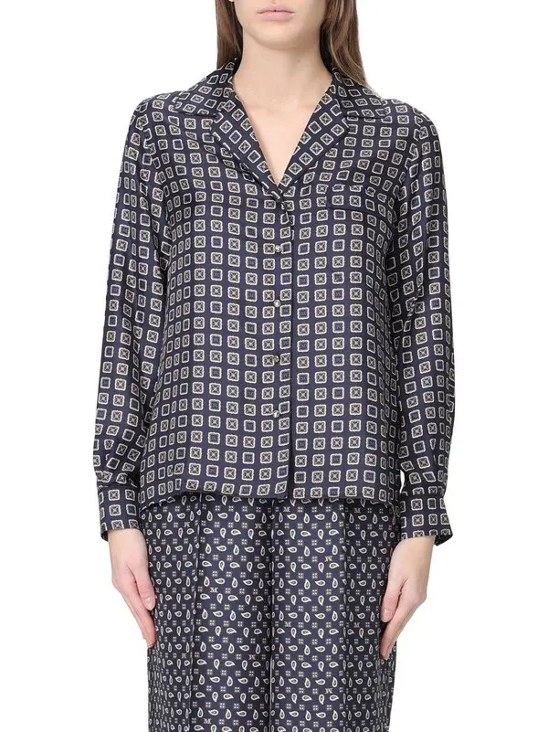 Max Mara Disco Printed Silk Shirt - Blue