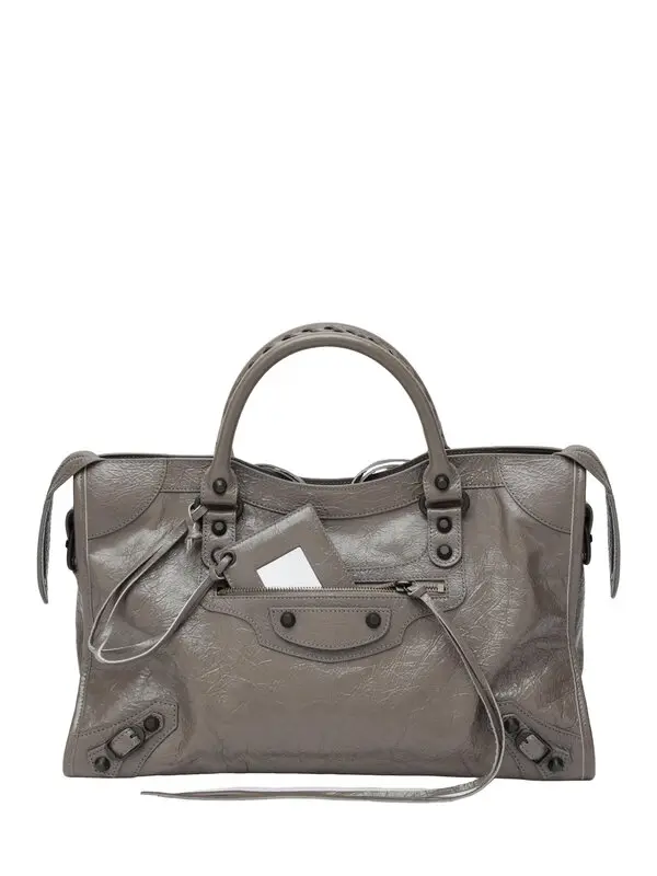 Balenciaga Le City Medium Handbag In Dark Walnut Leather - Brown