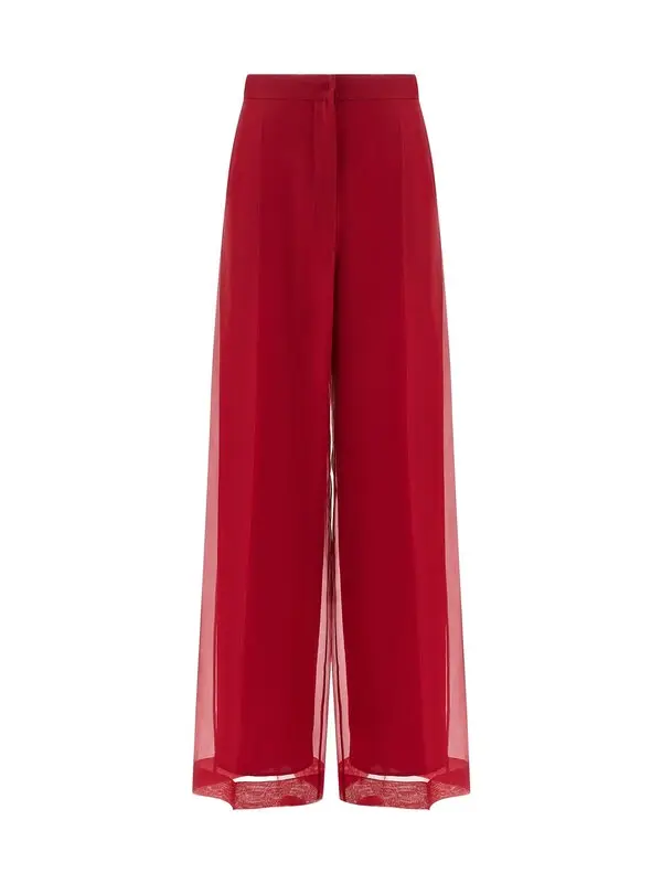 Max Mara Mxeolivi Silk Organza Pants - Red
