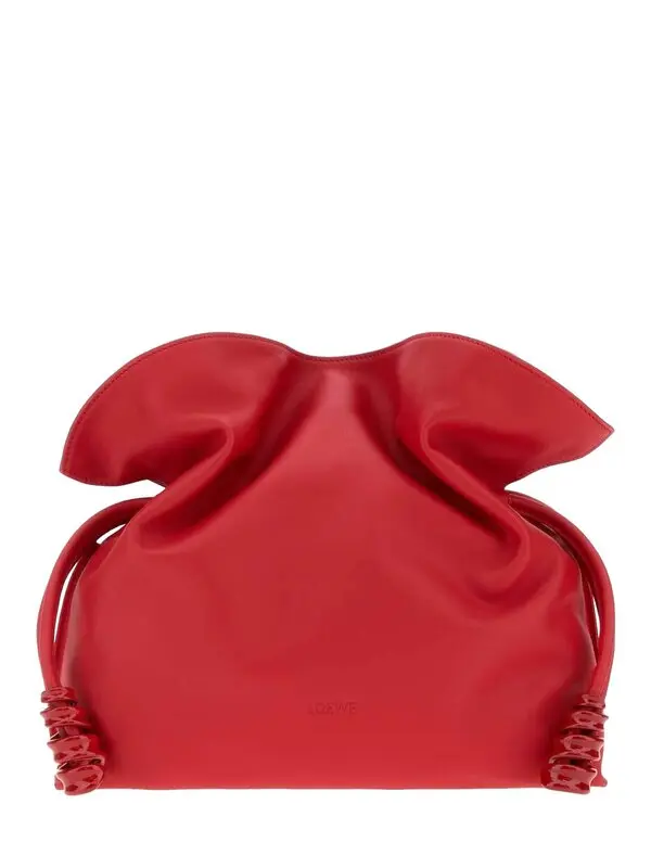 Loewe Nappa Leather Medium Coil Flamenco Clutch - Red