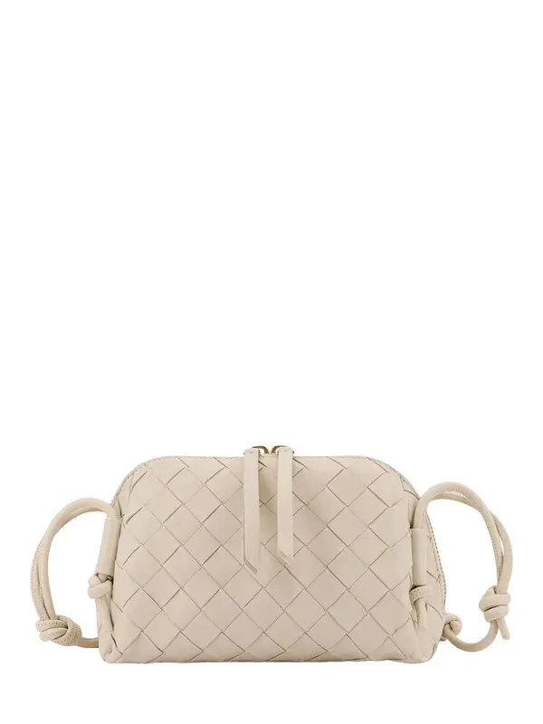 Bottega Veneta Concert Pouch Leather Crossbody Bag With Intrecciato Motif - Multicolor