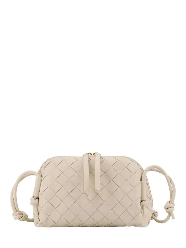Bottega Veneta Concert Pouch Leather Crossbody Bag With Intrecciato Motif - Multicolor