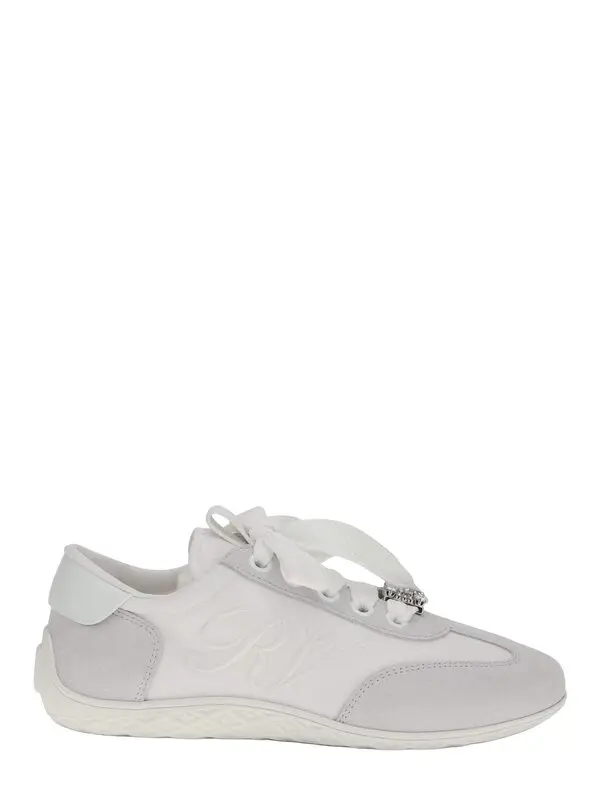 ROGER VIVIER Viv Low Suede Sneakers - White