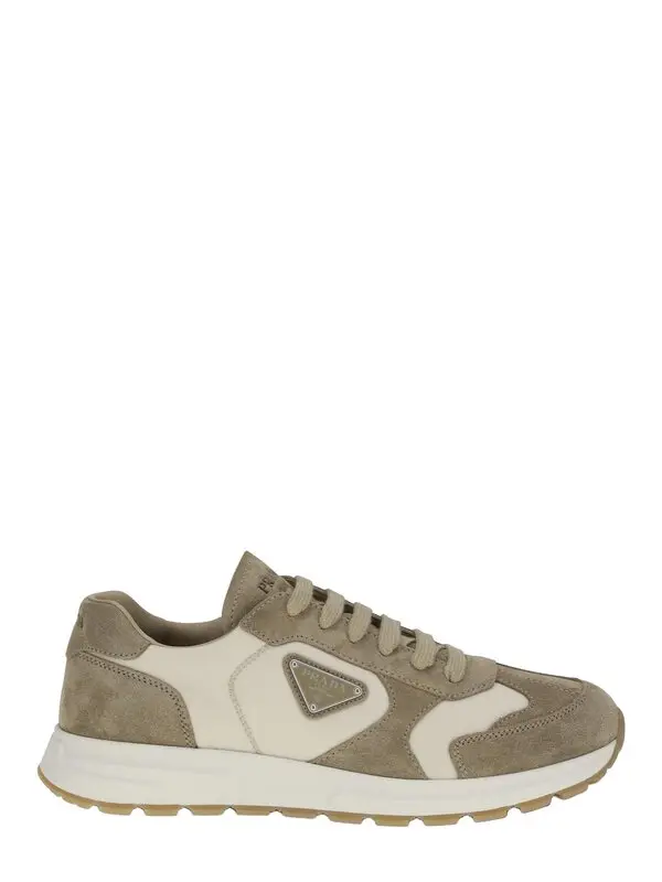 Prada Prax Sneakers In Suede And Re-nylon - Cream