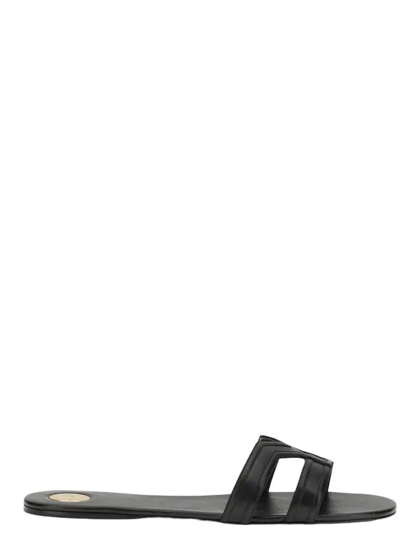 Saint Laurent Smooth Leather Mabrouka Sandals - Black