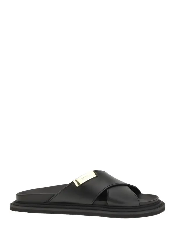 Moschino Leather Sandals - Black