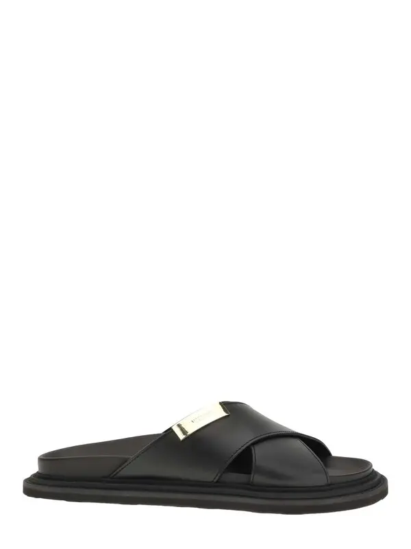 Moschino Leather Sandals - Black
