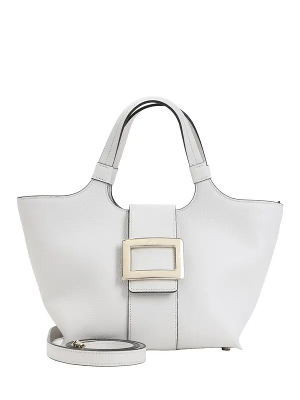 ROGER VIVIER Leather Shopping Mini Bag - Gray