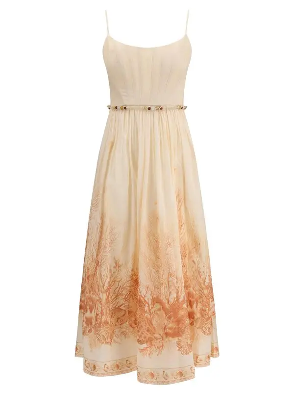 Zimmermann Wanderlust Corset Midi Dress - Pink