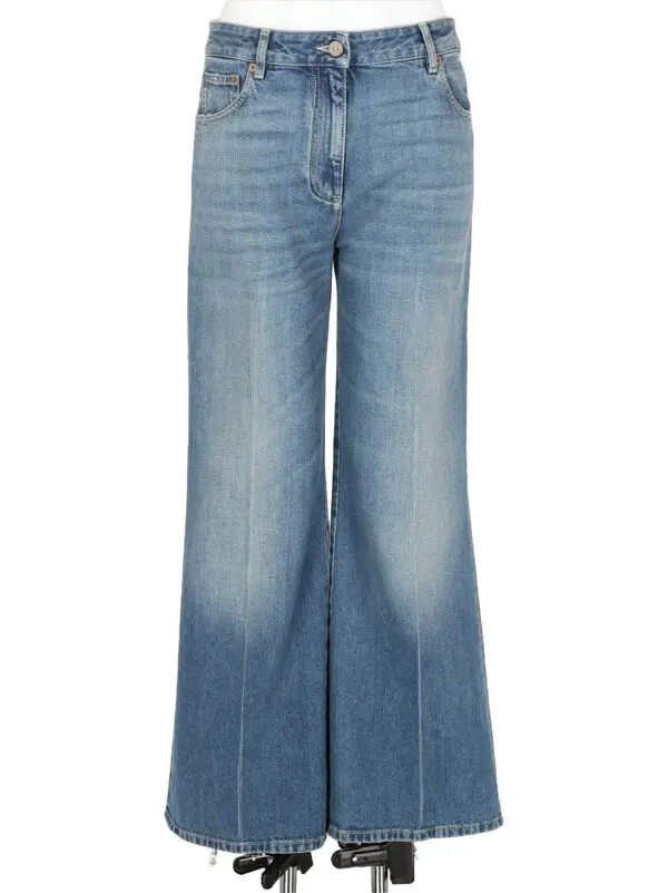 Valentino Garavani Wide Leg Denim Jeans - Blue