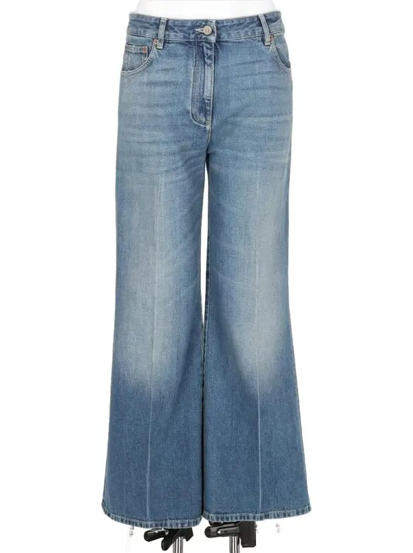 Valentino Garavani Wide Leg Denim Jeans - Blue