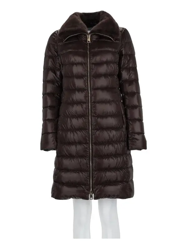 Herno Quilted Long Puffer Coat - Brown
