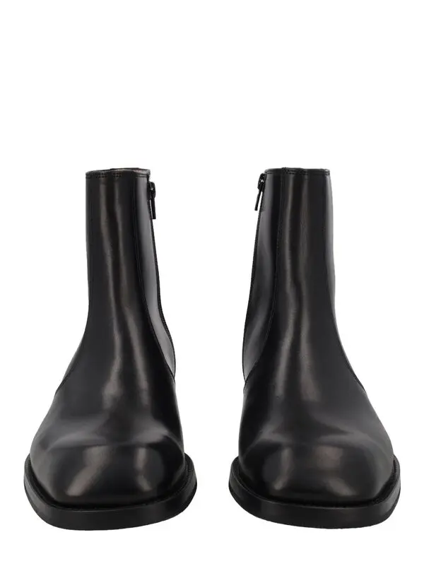 LEMAIRE Calf Leather Ankle Boots - Black