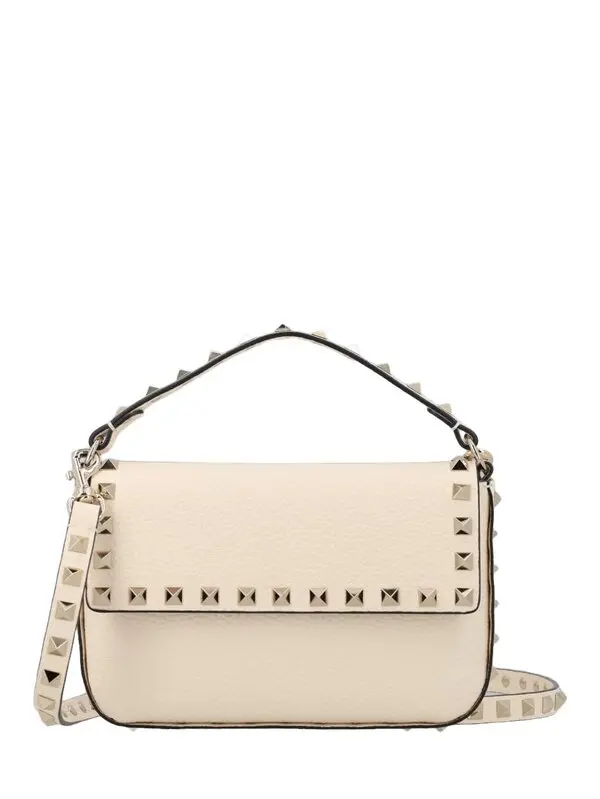 Valentino Garavani Rockstud Vitello Granato Pouch - Cream