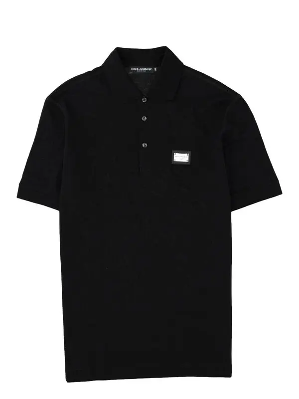 Dolce & Gabbana Polo Con Patch Logo - Black