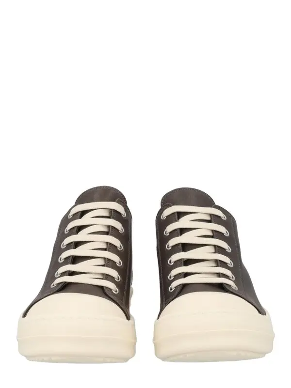 Rick Owens Calf Leather Low Top Sneakers - Black