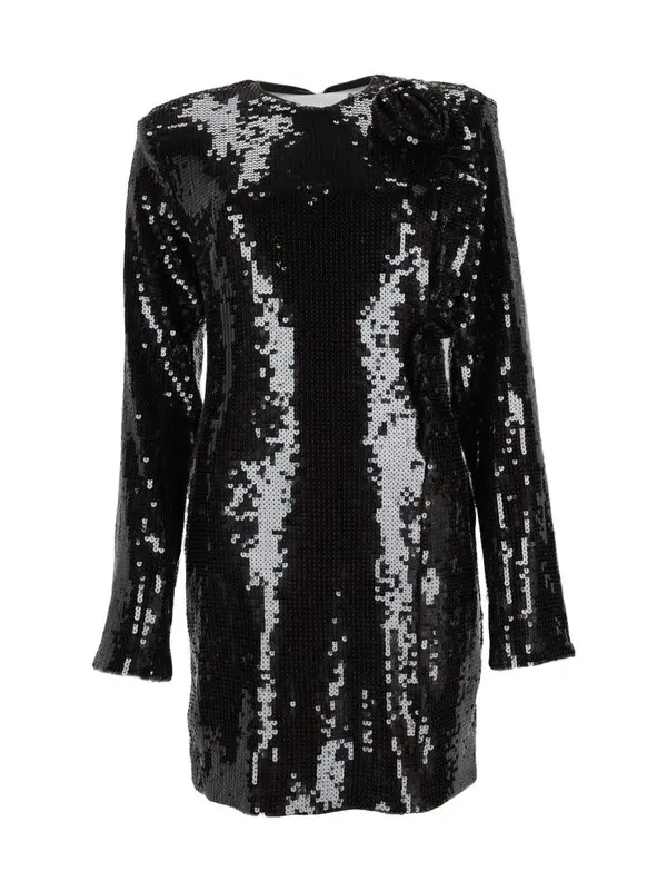 ROTATE BY BIRGER CHRISTENSEN Sequined Long Sleeve Dress - Brown
