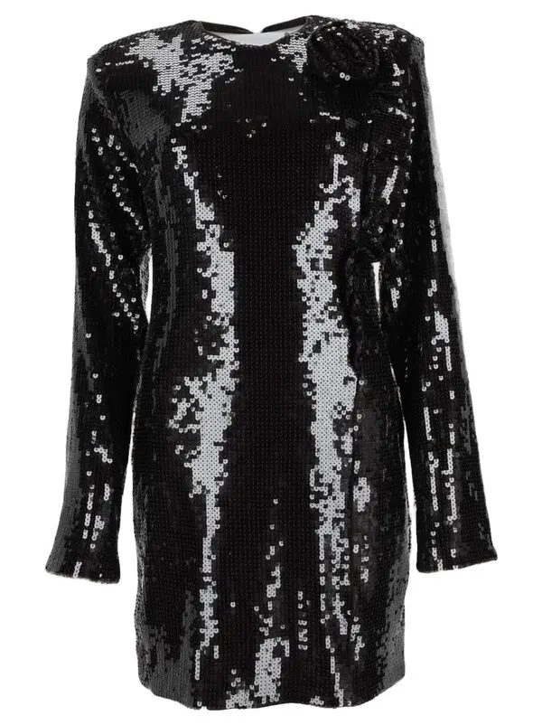 ROTATE BY BIRGER CHRISTENSEN Sequin Long Sleeve Dress - Brown