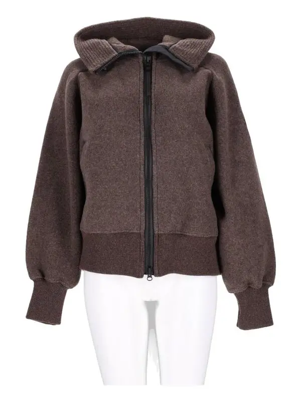 Canada Goose Wool-blend Zip-up Hooded Jacket - Brown