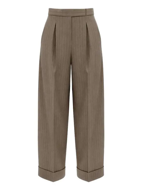 Max Mara Pinstripe Tailored Pants - Brown