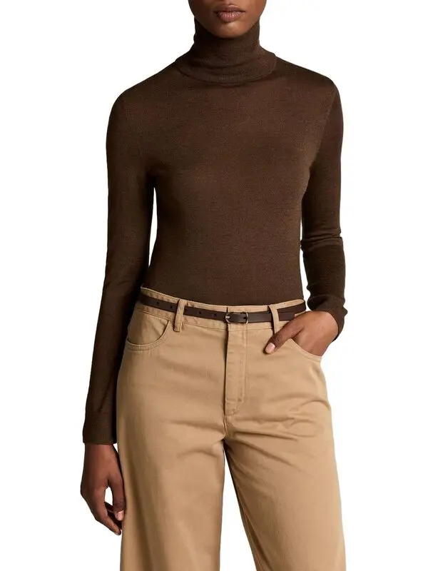 Vince Cashmere-silk Slim Turtleneck Sweater - Pinewood