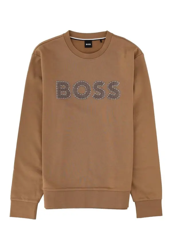 BOSS Felpa Con Logo - Brown